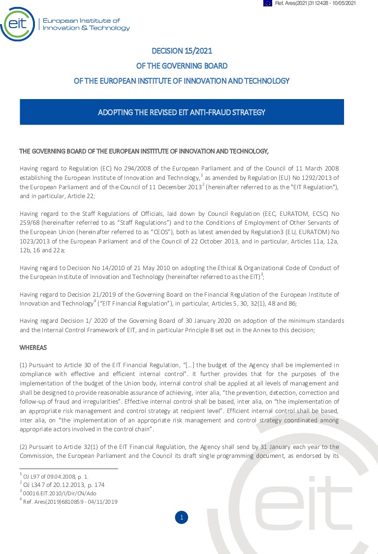 2021-15_20210507-GBWP_Revised EIT Anti-fraud strategy | European ...